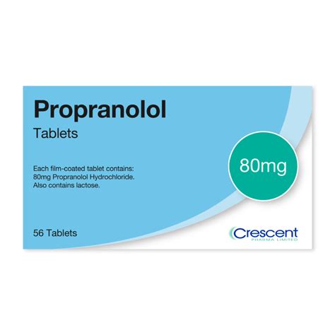 Propranolol 80mg Tablets Crescent Pharma