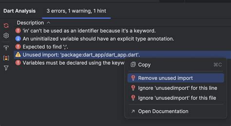 Dart Analysis Tool Window Intellij Idea Documentation