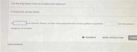 Solved Use The Drop Down Menu To Complete The