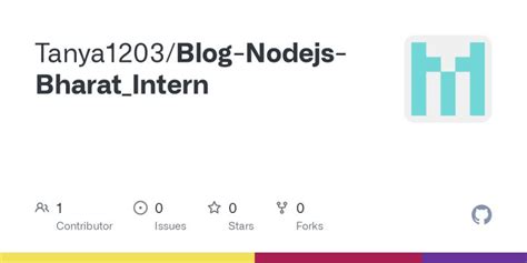 Github Tanya1203blog Nodejs Bharatintern Tanya Vinaik