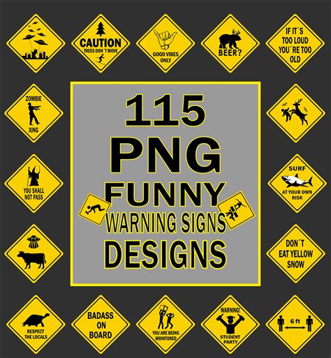 115 Png Designs Funny Warning Signs Funny Png Images Png Bundle Etsy