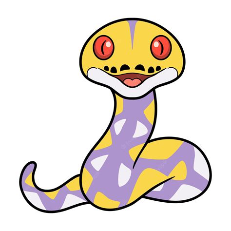 Premium Vector Cute Lavender Reticulated Python Cartoon