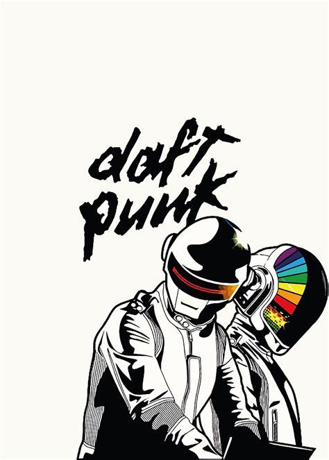 Daft Punk Poster Picture Metal Print Paint By Chole Displate