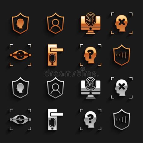 Set Fingerprint Door Lock Rejection Face Recognition Shield Voice Face Eye Scan Monitor
