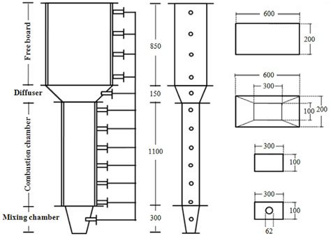 Dimensional Details Of Rectangular Fluidized Bed Combustor With