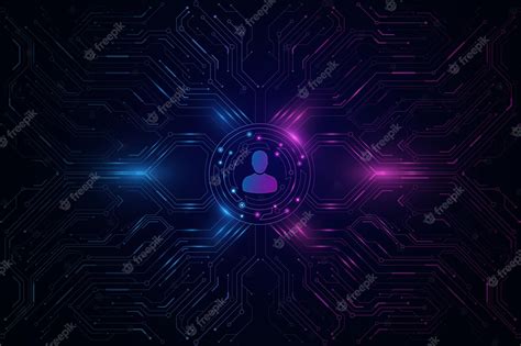 Premium Vector Modern User Interface With Glowing Cpu Board Storage Of Network User Data Ui