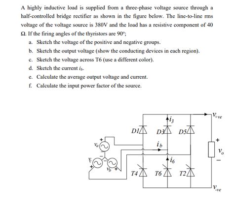 Solved A Highly Inductive Load Is Supplied From A Chegg Com