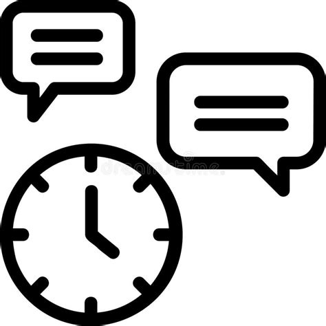 Chat Time Icon With Outline Style Stock Vector Illustration Of Print Graphic 254084685