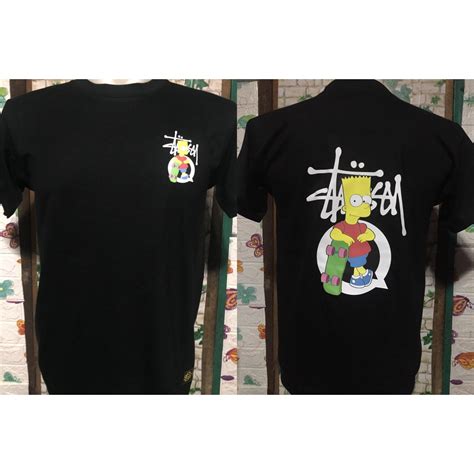 Bart Simpson Tees Bart Simpson Shirt Stussy Bart With Free Name Lazada Ph