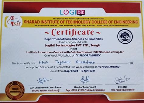 Tejaswini Khot On Linkedin Excited To Share That I Have Successfully