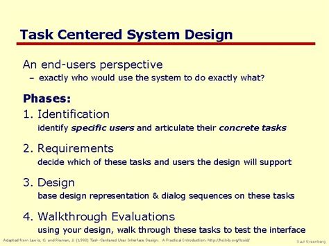Taskcentered System Design How To Develop Task Examples