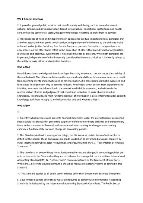 All Wks Tutorial Solutions Af307 Wk 1 Tutorial Solutions 2 It Provides General Public