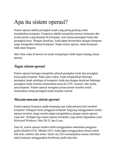 Apa Itu Sistem Operasi Tugas Dan Fungsi Apa Itu Sistem Operasi Sistem Operasi Adalah