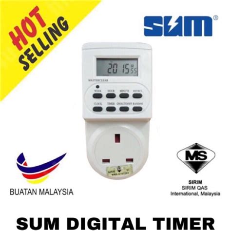 🔥sum 24 Hours Digital 3pin Plug In Timer With Sirim Good Quality Shopee Malaysia