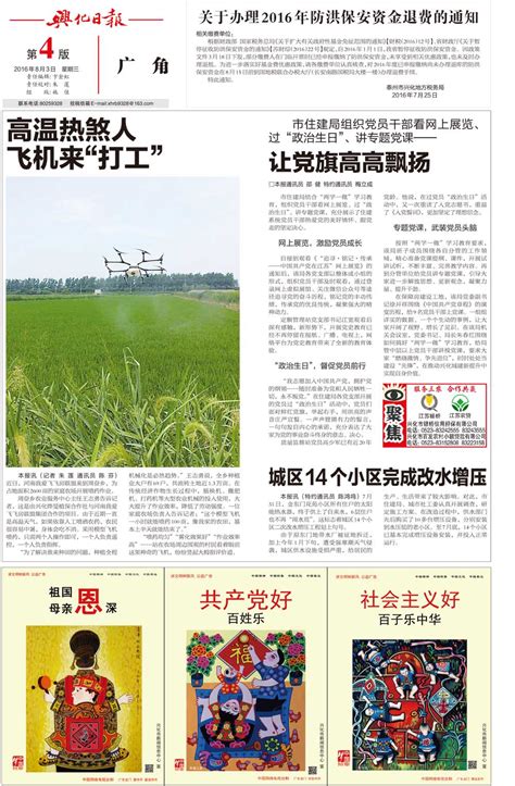 让党旗高高飘扬 兴化日报