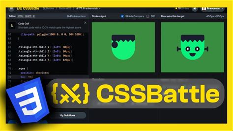Can I Beat This Css Battle Frankenstein In Css 👻 Youtube
