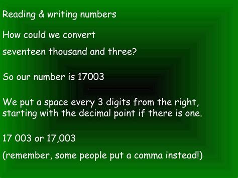 reading and writing numbers ppt