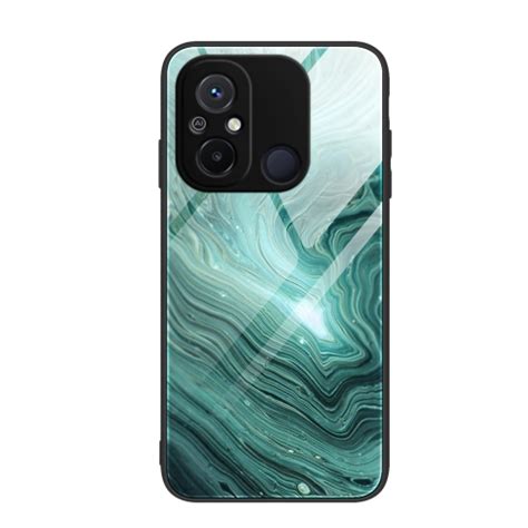 สำหรับ Xiaomi Redmi 12c เคสโทรศัพท์แก้วลายหินอ่อน คลื่นน้ำ