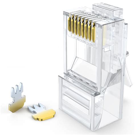 Zoerax 이더넷 케이블 크림프 커넥터 Utp 네트워크 플러그 Cat6 Cat5e Rj45 커넥터 Cat6 Rj45 엔드 Cat6 커넥터 50 개 네트워킹