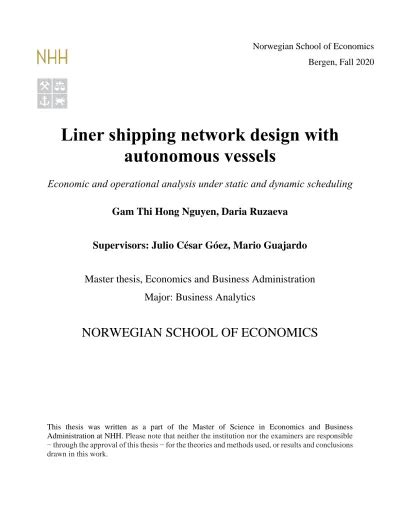Cost Structure Liner Shipping Network Design With Autonomous Vessels Economic And Operation