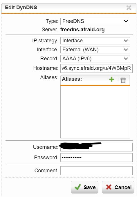 Configuration Of Dyndns Settings To Run With Freedns And
