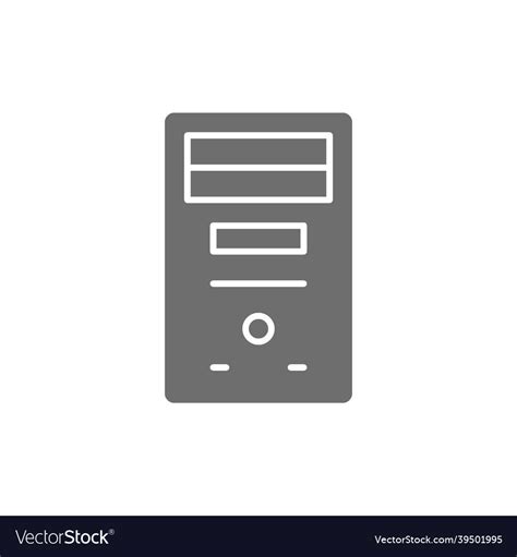 System Unit Computer Case Console Grey Icon Vector Image