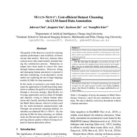 Multi News Cost Efficient Dataset Cleansing Via Llm Based Data Annotation Acl Anthology