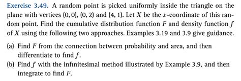solved exercise 3 49 a random point is picked uniformly