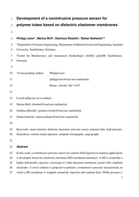 Pdf Development Of A Nonintrusive Pressure Sensor For Polymer Tubes Based On Dielectric