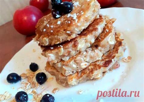 12 Овсяные оладьи с яблоком без яиц 🍎🍏🥞 пошаговый рецепт с фото А Кулинария Постила