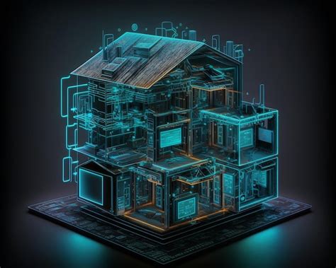 Premium AI Image Desain Of Smart Home Buildings Generative AI
