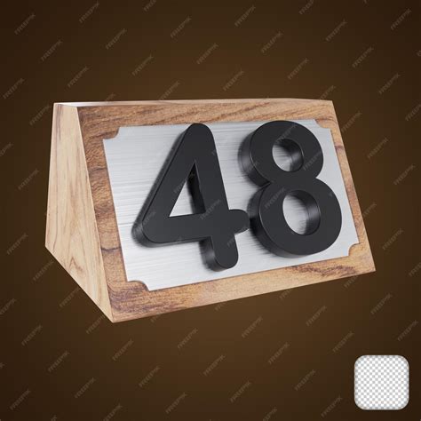 Premium Psd Olympia Wooden Table Number 48 Signs 3d Illustration