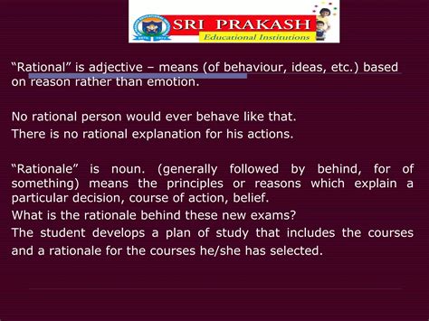 Difference Between Rational And Rationale Ppt