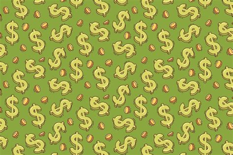 Premium Vector Hand Drawn Dollar Sign Pattern Background