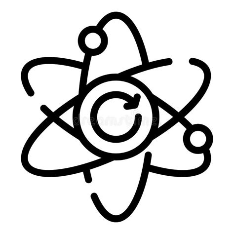 Atom Icon Outline Style Stock Vector Illustration Of Circle 219578237