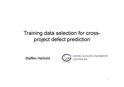 Training Data Selection For Cross Project Defect Prediction Speaker Deck