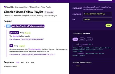 Web Api Bug Check If Users Follow Playlist Endp The Spotify Community