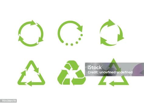 아이콘 벡터를 재활용 합니다 재활용 재생 세트 기호 생태학적으로 순수한 기금 에코 녹색 화살표의 집합입니다 평면 그림입니다 벡터 아이콘에 대한 스톡 벡터 아트 및 기타