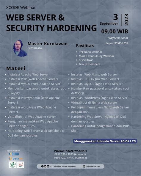 Master Kurniawan On Linkedin Webinar X Code Web Server And Security Hardening Minggu 3