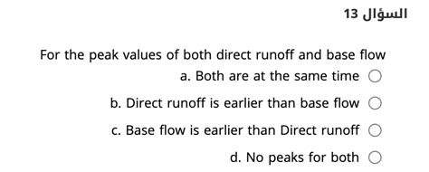 Solved السؤال For the peak values of both direct runoff Chegg com