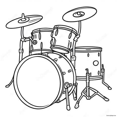 Free Drum Coloring Page Sketch Coloring Page