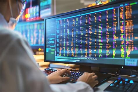 premium photo bioinformatics scientists analyze genomic data on computers deciphering genetic