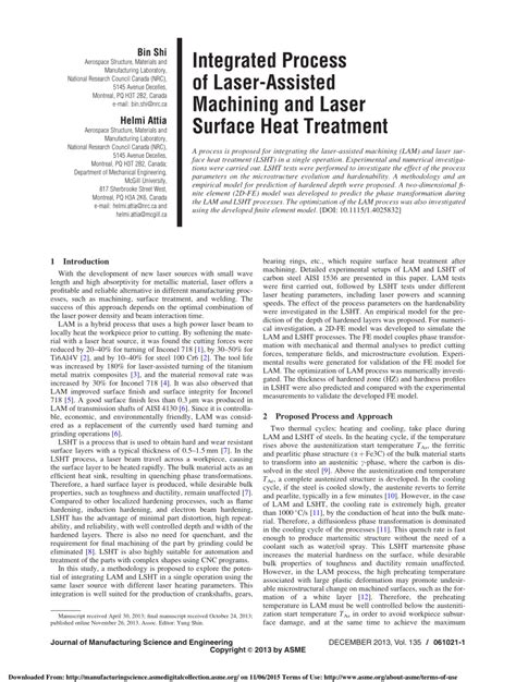 Pdf Integrated Process Of Laser Assisted Machining And Laser Surface Heat Treatment
