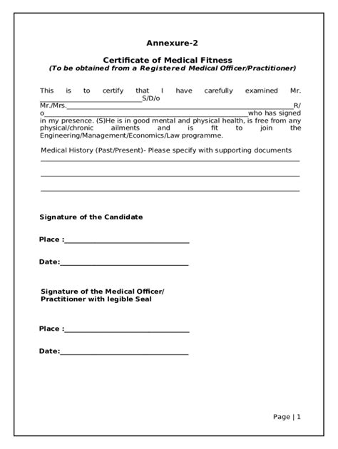 Medical Fitness Certificate Umft Ro Doc Template Pdffiller