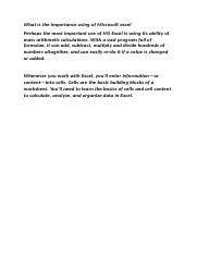 What Is The Importance Using Of Microsoft Excel Docx What Is The Importance Using Of Microsoft