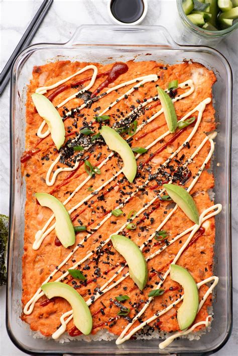 Easy Salmon Sushi Bake Tastyaz