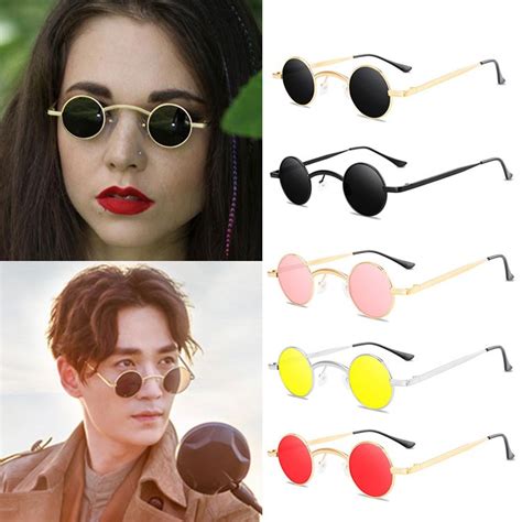 Hip Hop Fashion Sunglasses Vintage Round Framed Punk Party Glasses