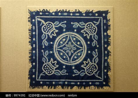 大理白族扎染石榴绣球纹围巾 高清图片下载红动中国