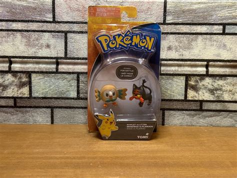Pokémon Rowlet Vs Litten Figure Set 2017 Tomy We Ship Daily Usps Etsy