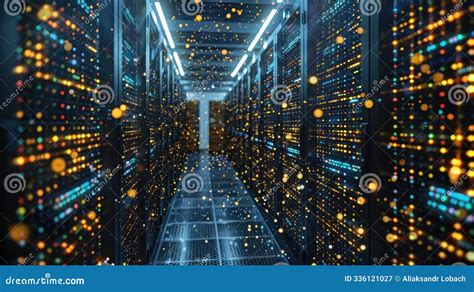 Digital Data Storage A Room With Servers For Storing And Processing Data Stock Image Image Of